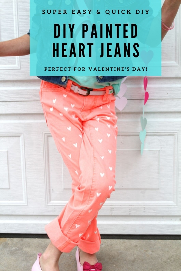 DIY Painted Heart Jeans