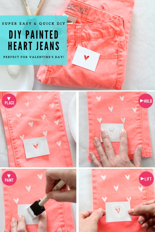 DIY Painted Heart Jeans