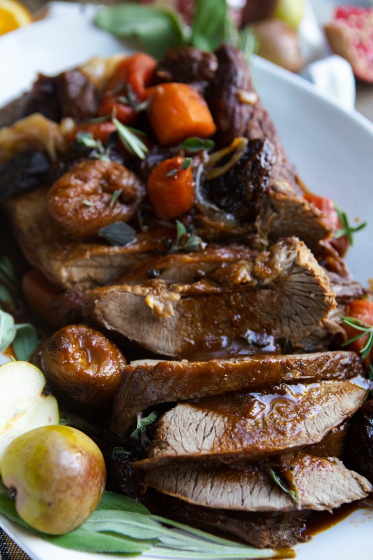 Braised Christmas Brisket Recipe with Dried Fruit