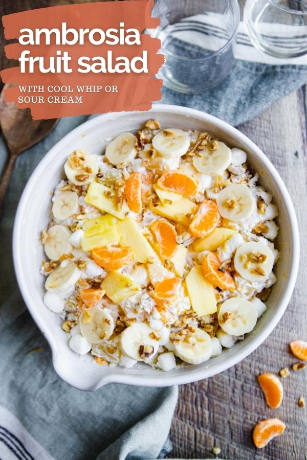 Ambrosia Salad with Cool Whip (or Sour Cream) - Howe We Live