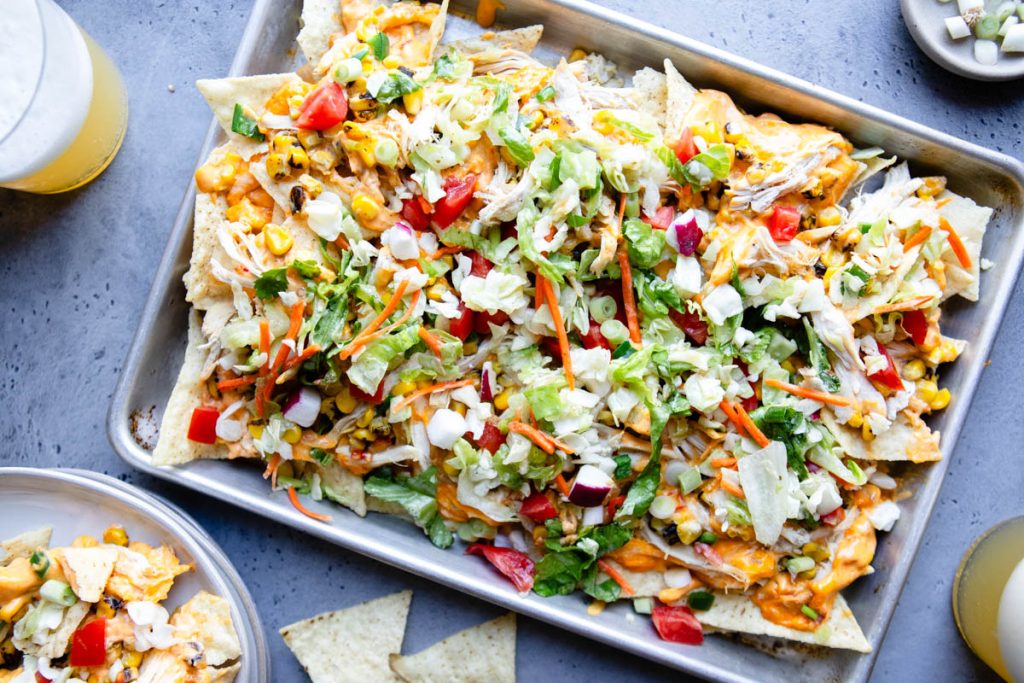 Healthy Loaded Chicken Nachos - Howe We Live