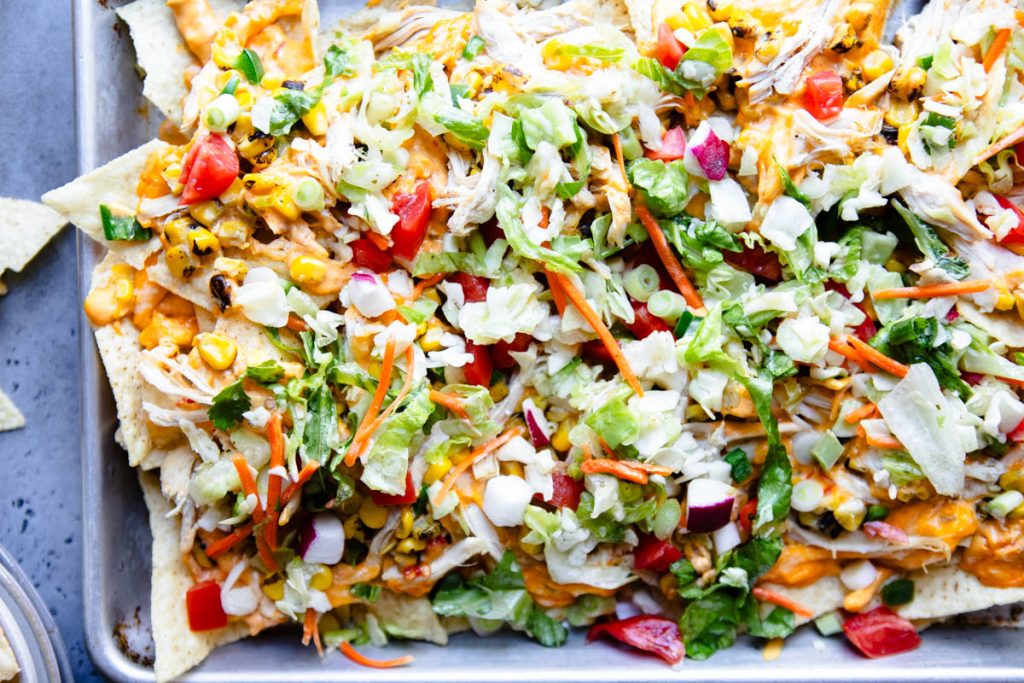 Healthy Loaded Chicken Nachos - Howe We Live